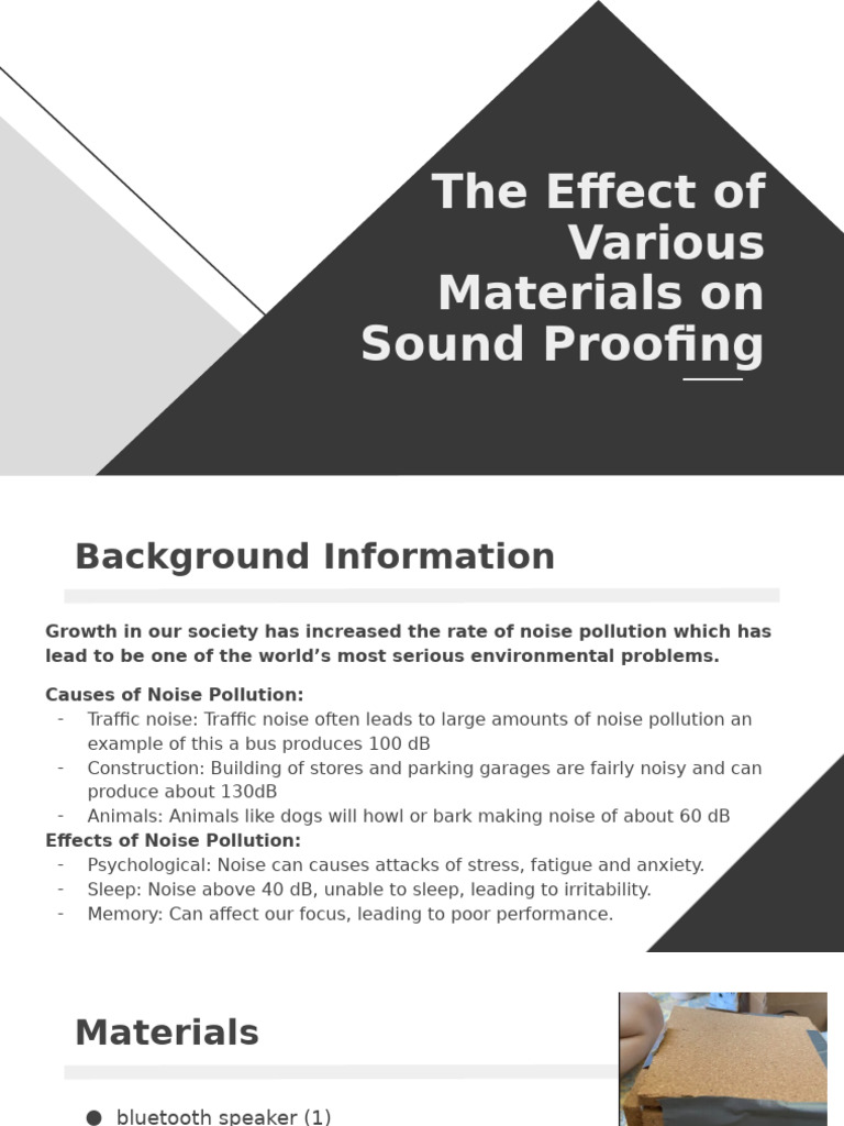 Presentation - Sound Proofing | PDF | Noise | Sound