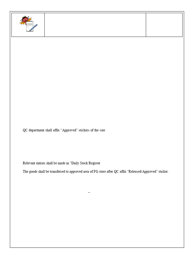 SOP For Receipt Storage and Dispatch of Finished Productjkkkkkkkks | PDF