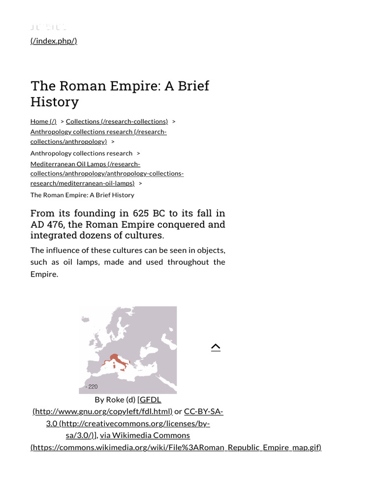 Brief History of the Roman Empire | PDF | Ancient Rome | Roman Republic