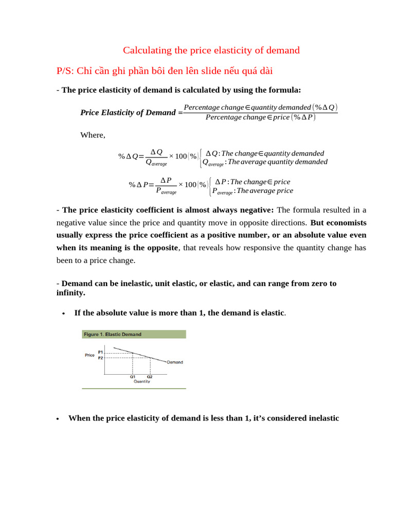 Calculating The Price Elasticity of Demand | PDF