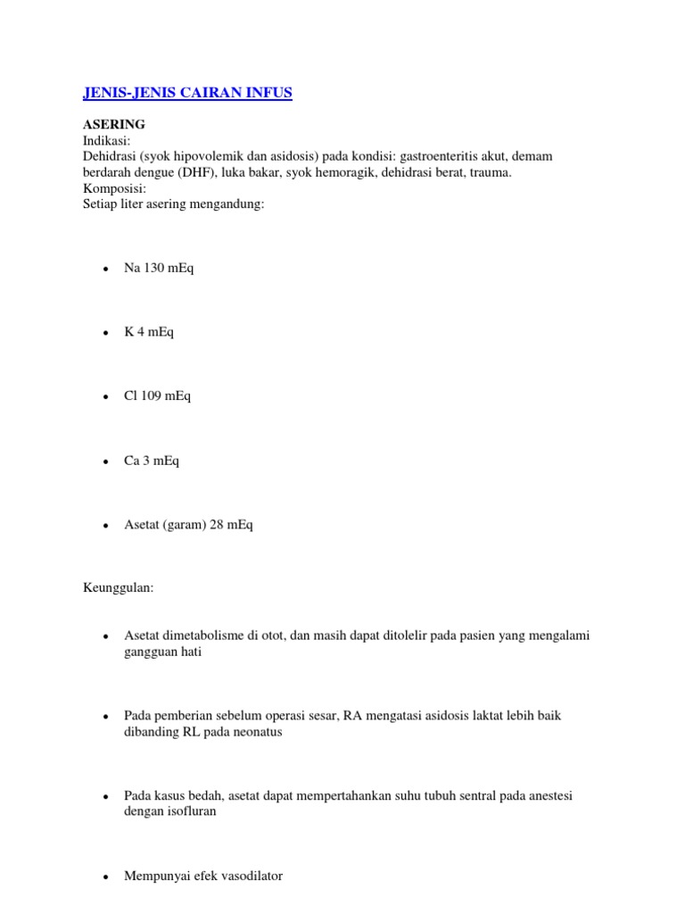 Jenis-Jenis Cairan Infus | PDF