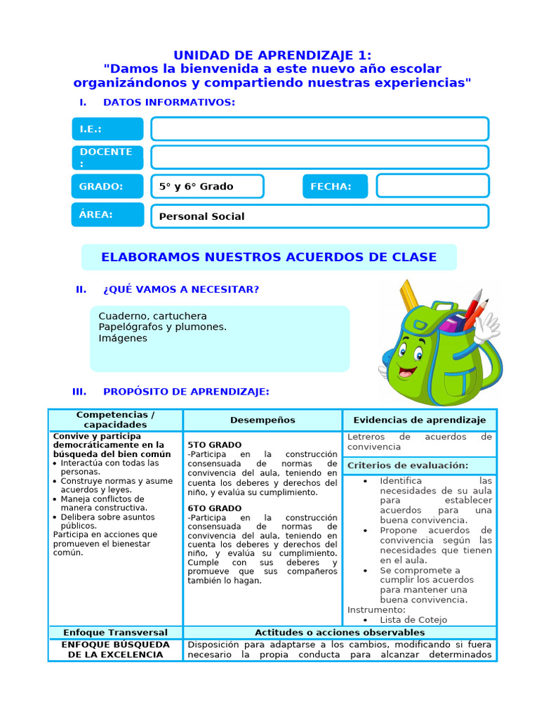 Acuerdos de Convivencia en el Aula | PDF | Salón de clases | Maestros