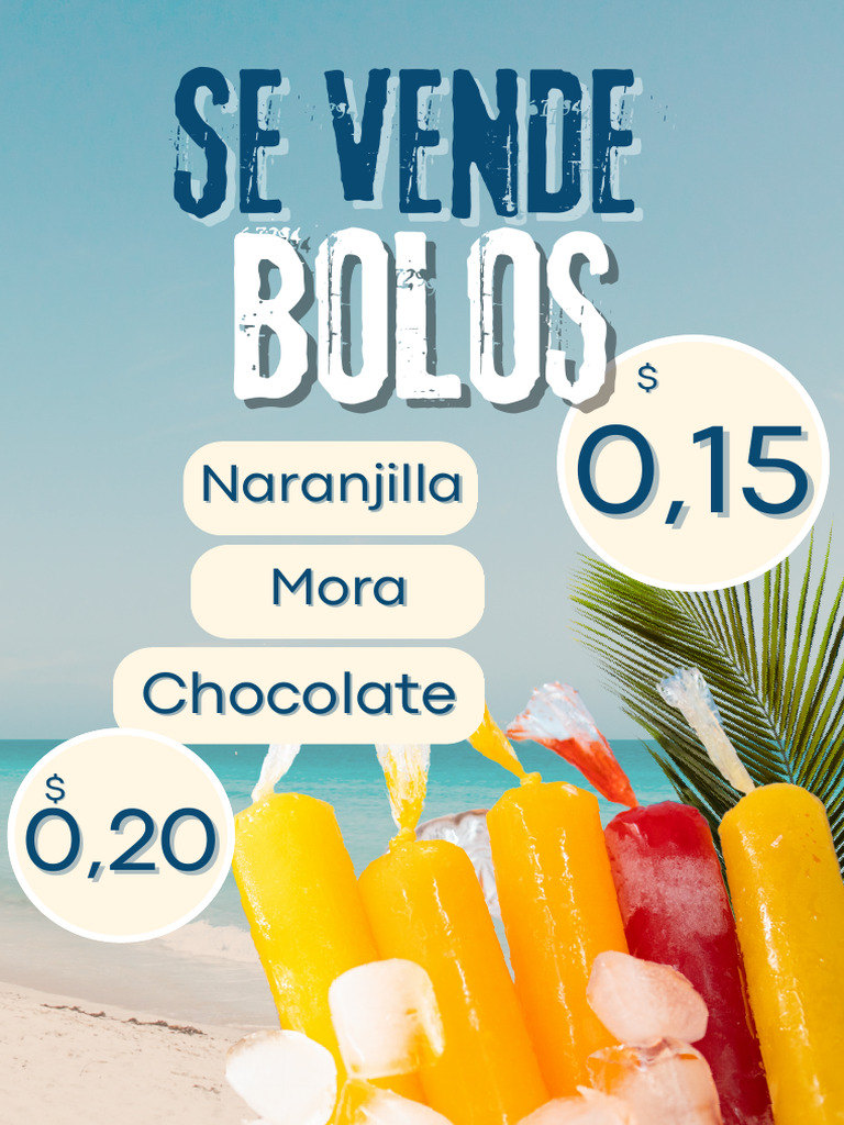 Hoja A4 Se Vende Marcianos de Fruta Veraniego Refrescante Celeste y Azul.pdf | PDF
