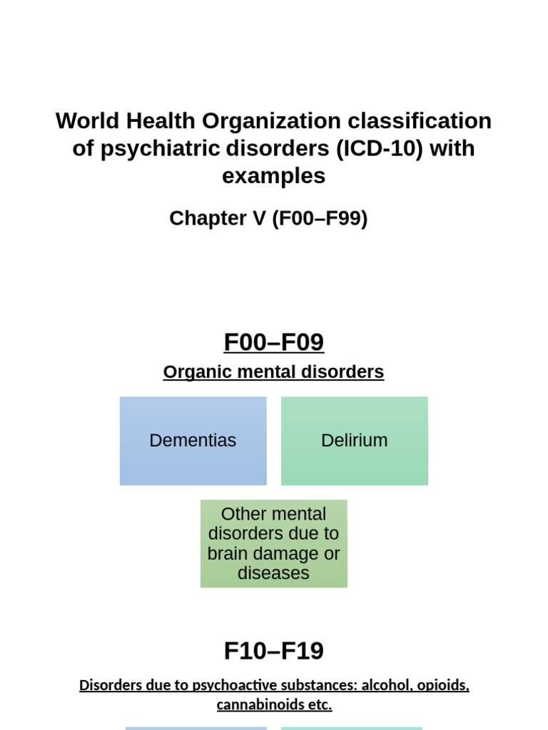 Classification of Mental Disorders | PDF