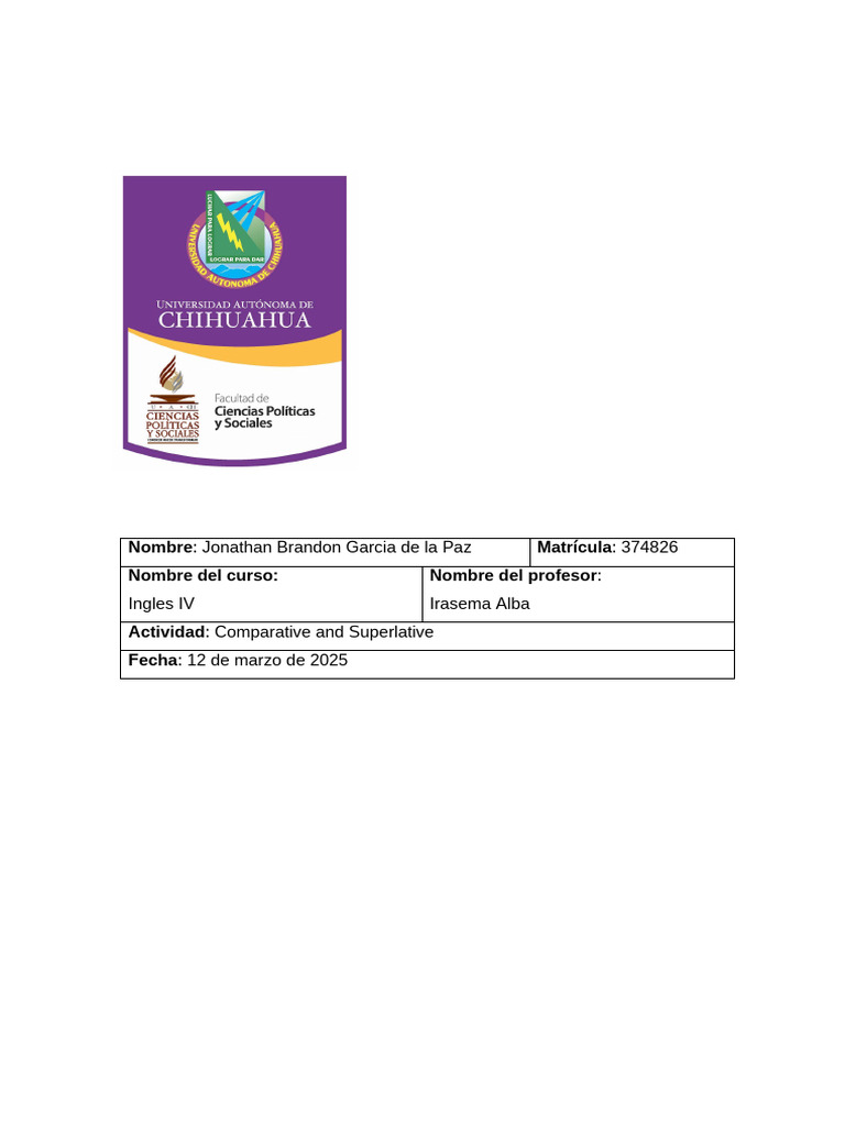 Comparative and Superlative | PDF | Physical Geography | Earth Sciences