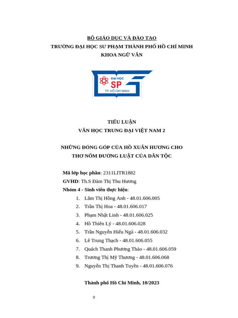 VHTD - HXH và thơ Nôm Đường Luật | PDF