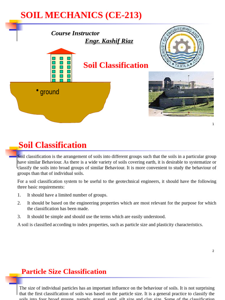 Chapter 05 Soil Classification | PDF | Sand | Silt