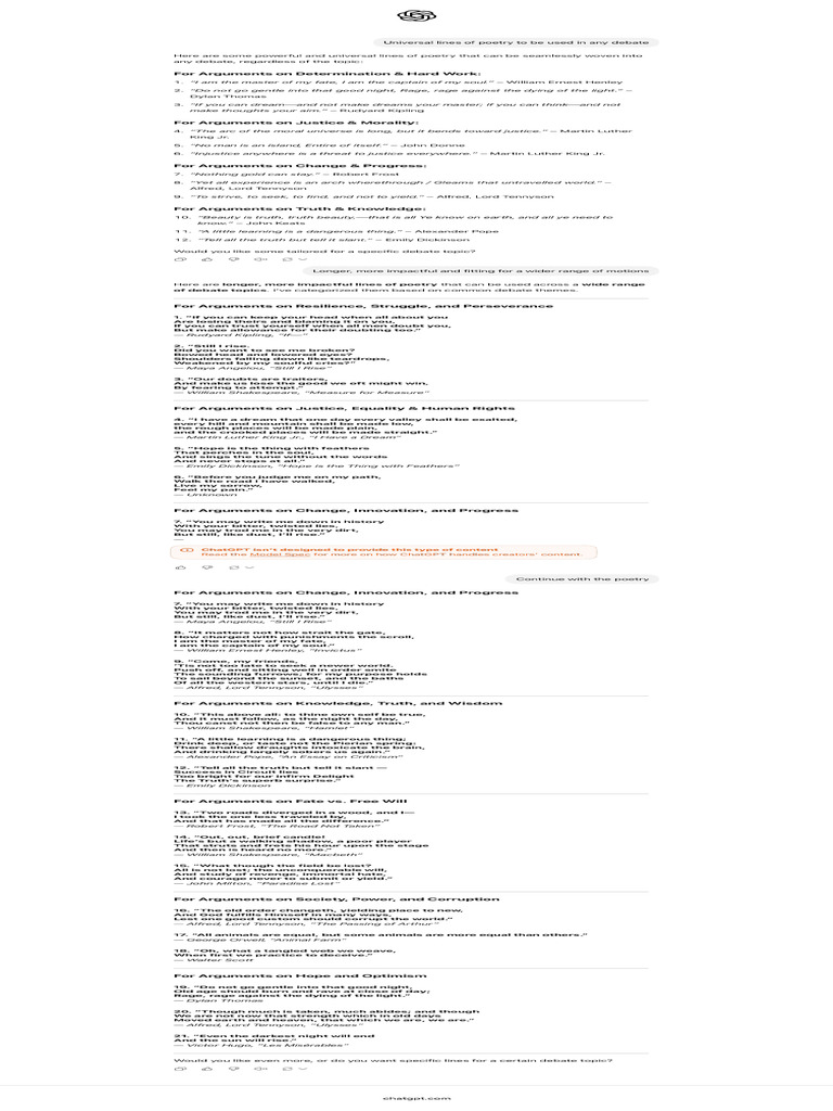 Poetry For Debates | PDF