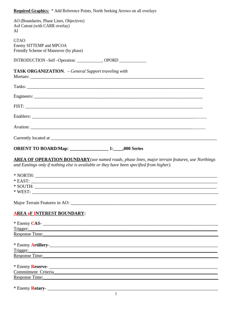 Scout Platoon OPORD Template | PDF | Maneuver Warfare | Military Technology