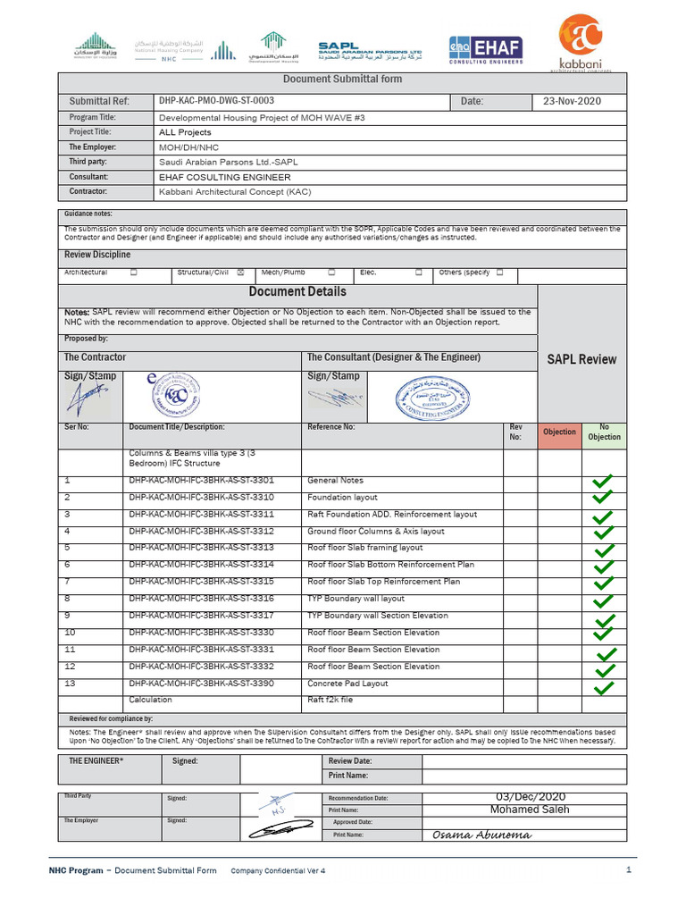 DHP KAC PMO DWG ST 0003 00 Signed 1 | PDF | Architectural Elements | Building Technology