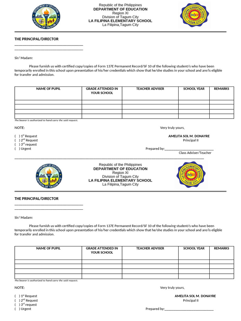 Student Record Request Form Template | PDF