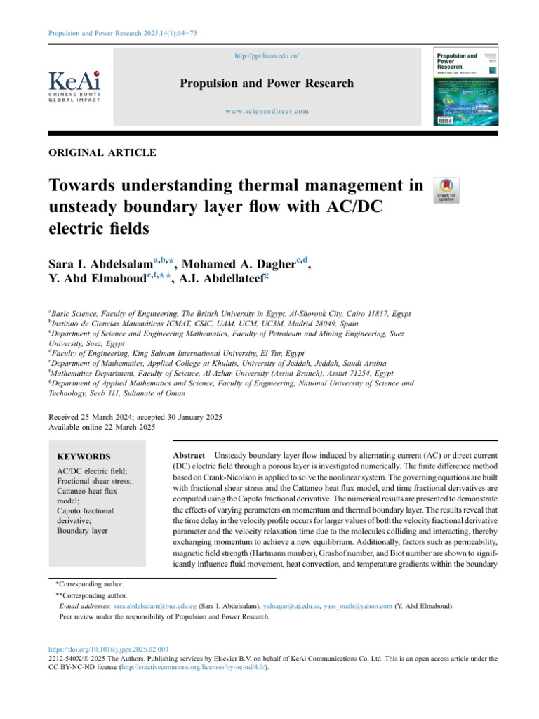 Towards Understanding Thermal Management in Unsteady Bo 2025 Propulsion and | PDF | Boundary ...