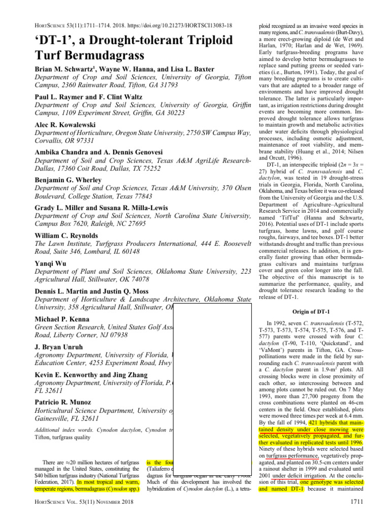 Shwartz2018 Drought Tolerant DT 1 | PDF | Sod | Golf Course