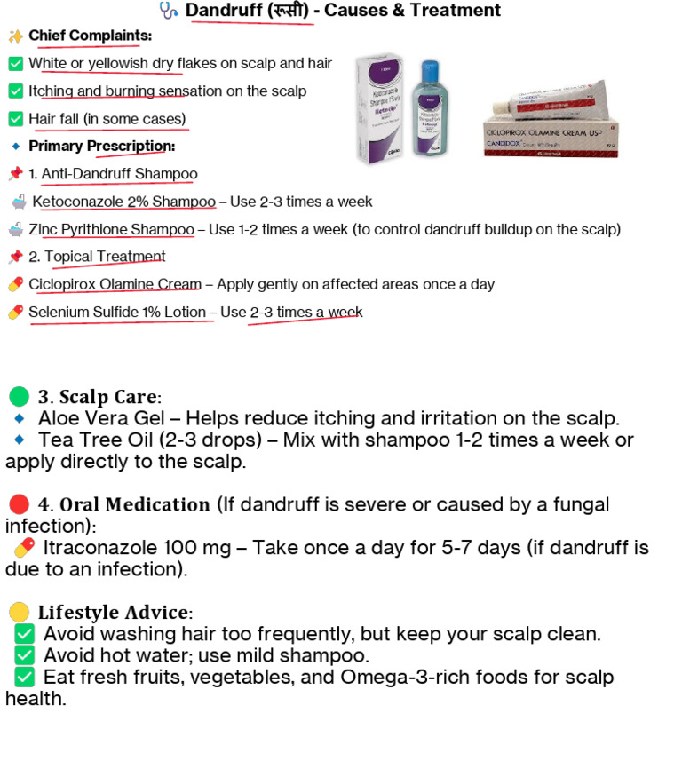 Dandruff Causes and Treatment Options | PDF