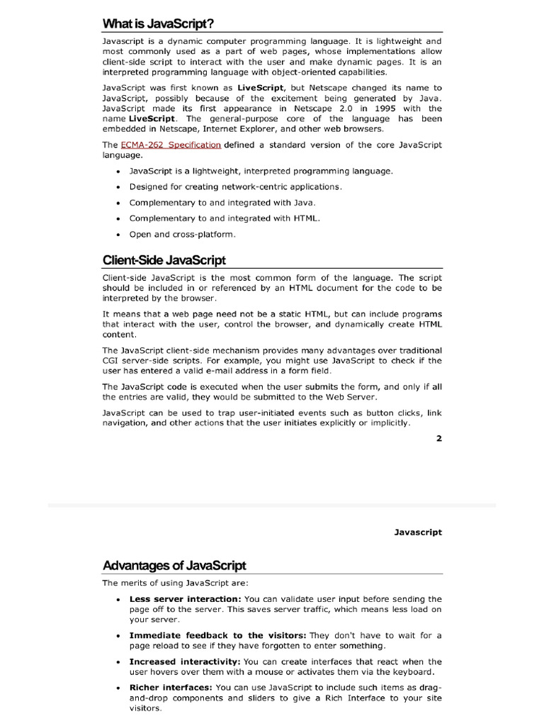 Javascript Intro | PDF