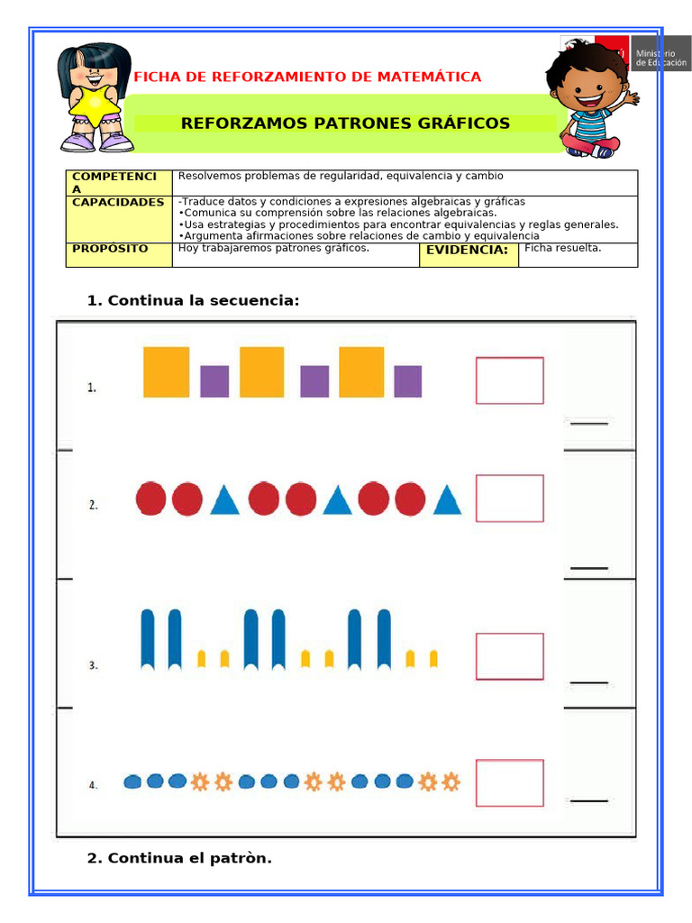 Patrones Gráficos en Matemáticas para Niños | PDF