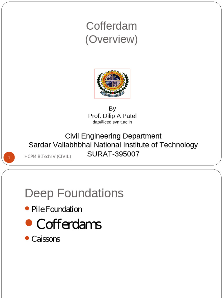 Overview of Cofferdam Types and Uses | PDF
