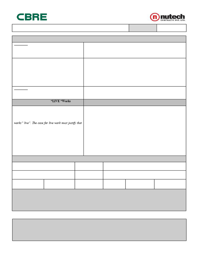 Energized Systems Work Permit Guidelines | PDF