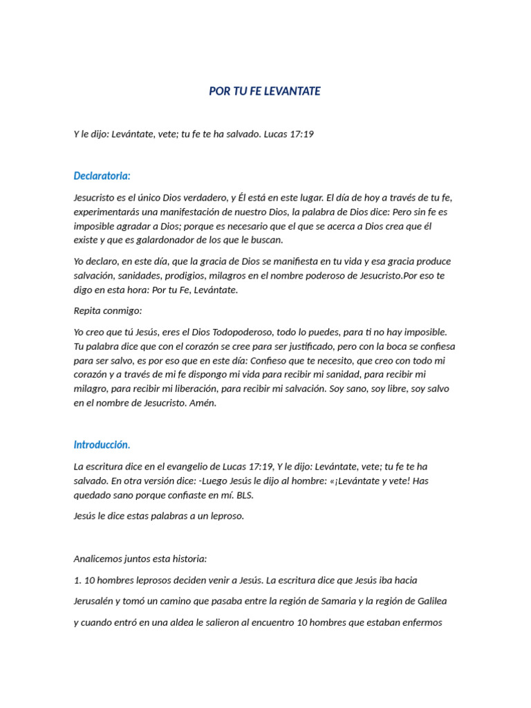 =POR TU FE LEVANTATE= | PDF | Jesús | Pecado