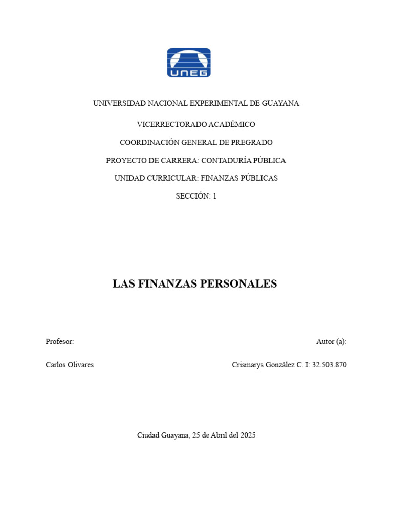 FINANZAS PERSONALES^ | PDF | Finanzas personales | Dinero