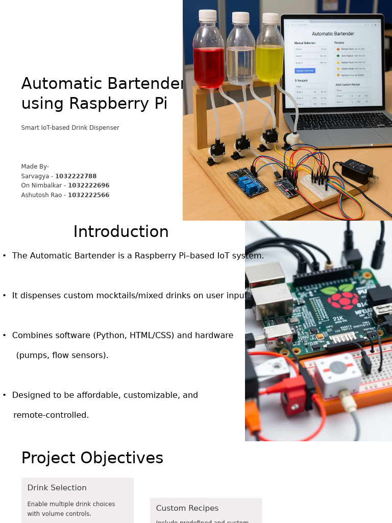 Automatic Bartender Using Raspberry Pi | PDF