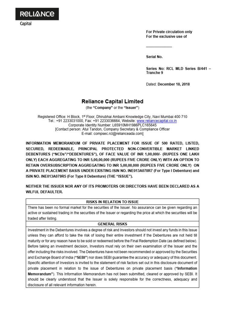 Microsoft Word - RCL MLD Series B-441 - Tranche 9 | PDF | Securities ...