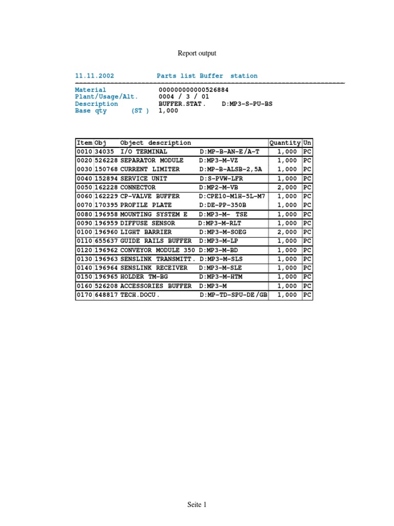 Parts List Buffer | PDF | Business | Computers