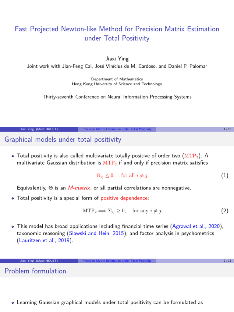 Fast Newton-like Method for Matrix Estimation | PDF | Algorithms And ...