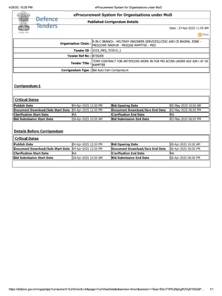 Mod Tender | PDF