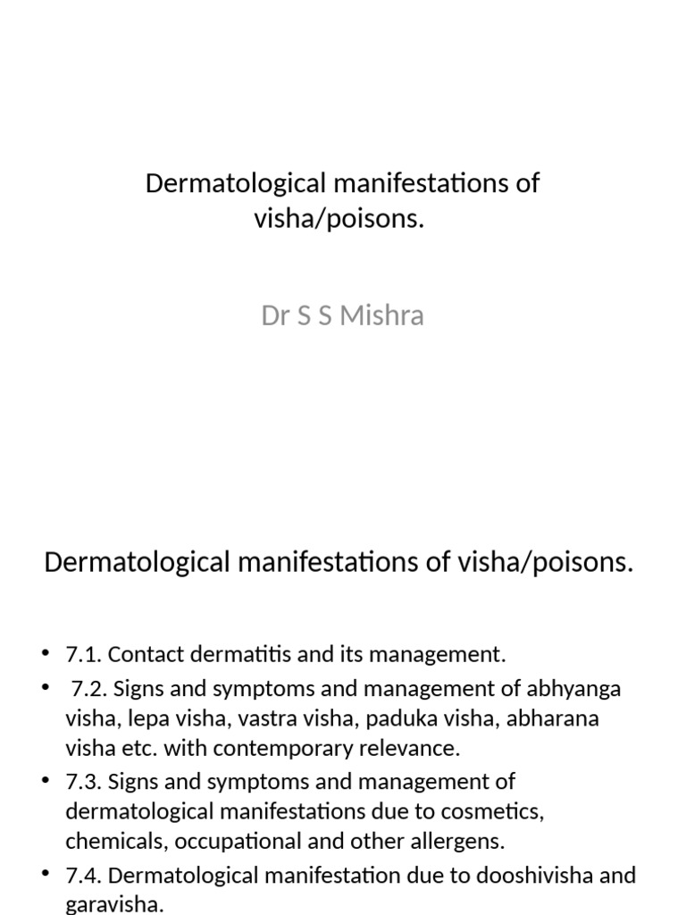 Dermatolical Manifestation of Visha Updated | PDF