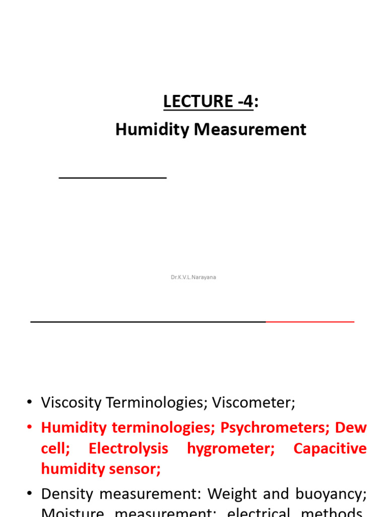 MODULE-6 - Humidity Measurement - Lecture-4 | PDF | Humidity ...