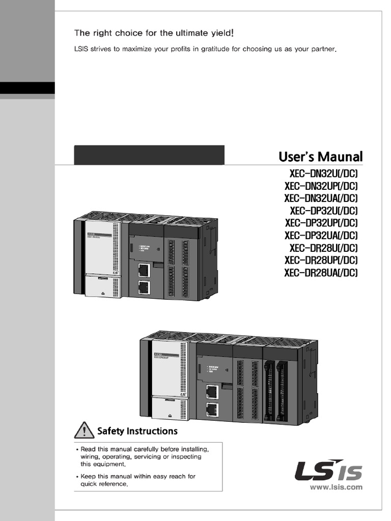 XGB PLC User Manual and Safety Guide | PDF | Programmable Logic ...
