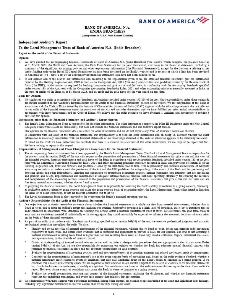 BOA Financial-Results-2022-2023 | PDF | Audit | Going Concern