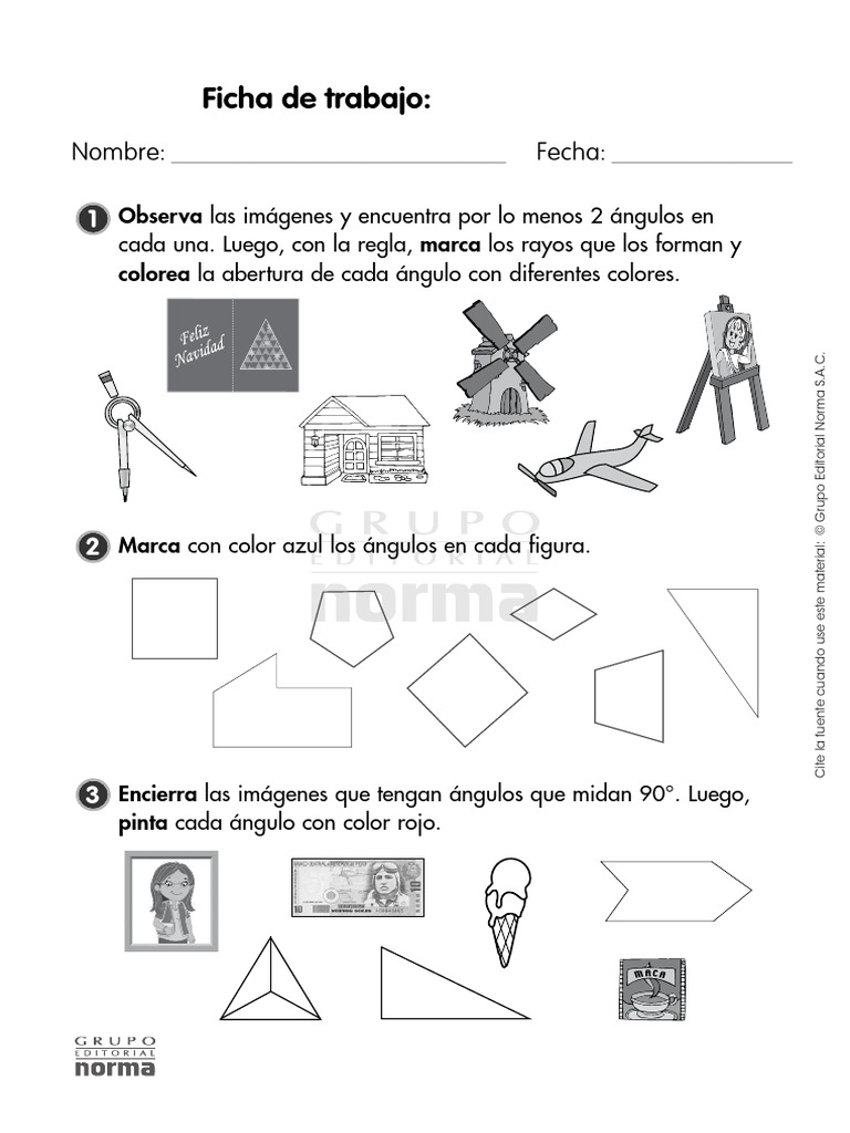 Hoja De Trabajo Para Medir Y Clasificar ángulos Ángulos Hojas De