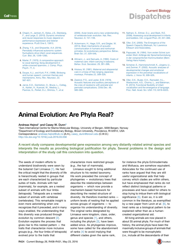 Hejnol & Dunn 2016 - Are Phyla Real | PDF | Phylogenetics ...