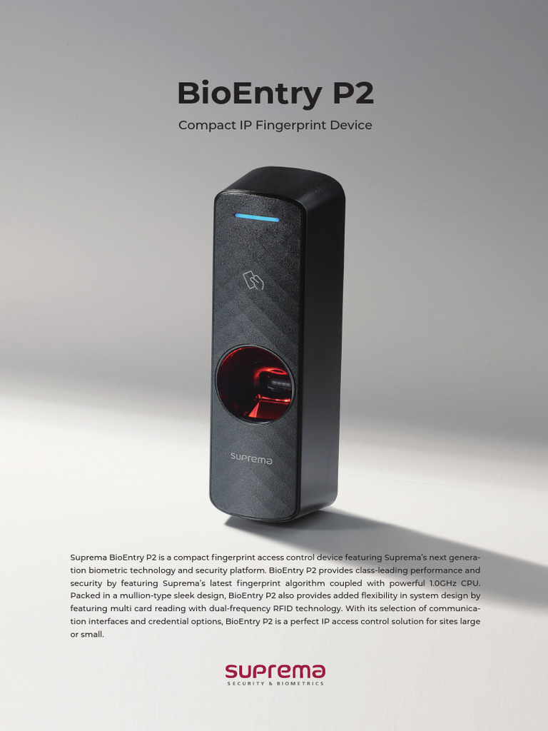 Suprema BioEntry P2 Fingerprint Device | PDF | Computer Science ...