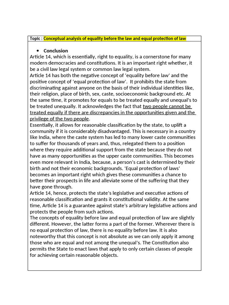 Constitution-EBL & EPL - Conclusion | PDF