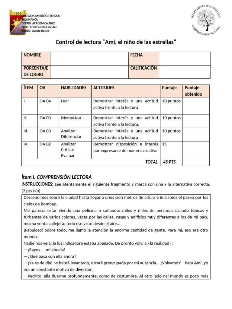 5° Ami El Niño de Las Estrellas | PDF