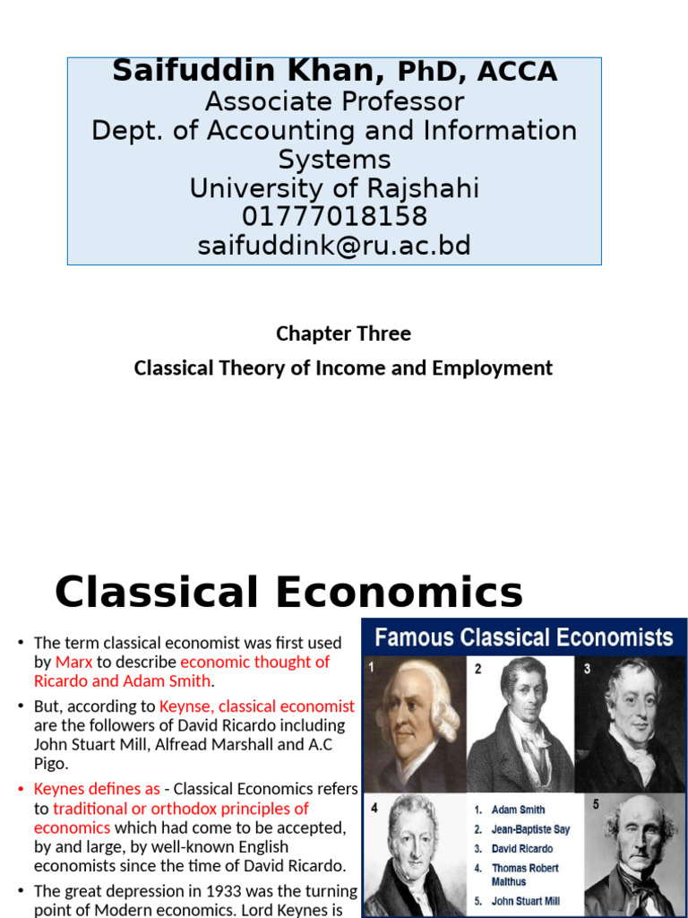 3 Classical Theory of Output, Income and Employment | PDF | Economics ...