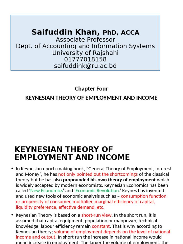Keynesian Theory of Income and Employment | PDF | Keynesian Economics ...