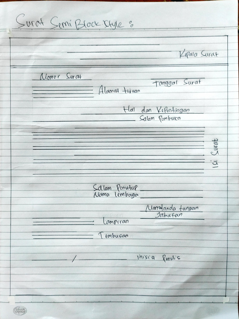 Contoh Surat Semi Block Style DOC-20250313-WA0012. | PDF