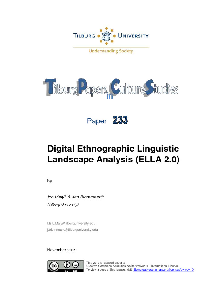 Digital Ethnographic Linguistic Landscap | PDF | Ethnography | Linguistics