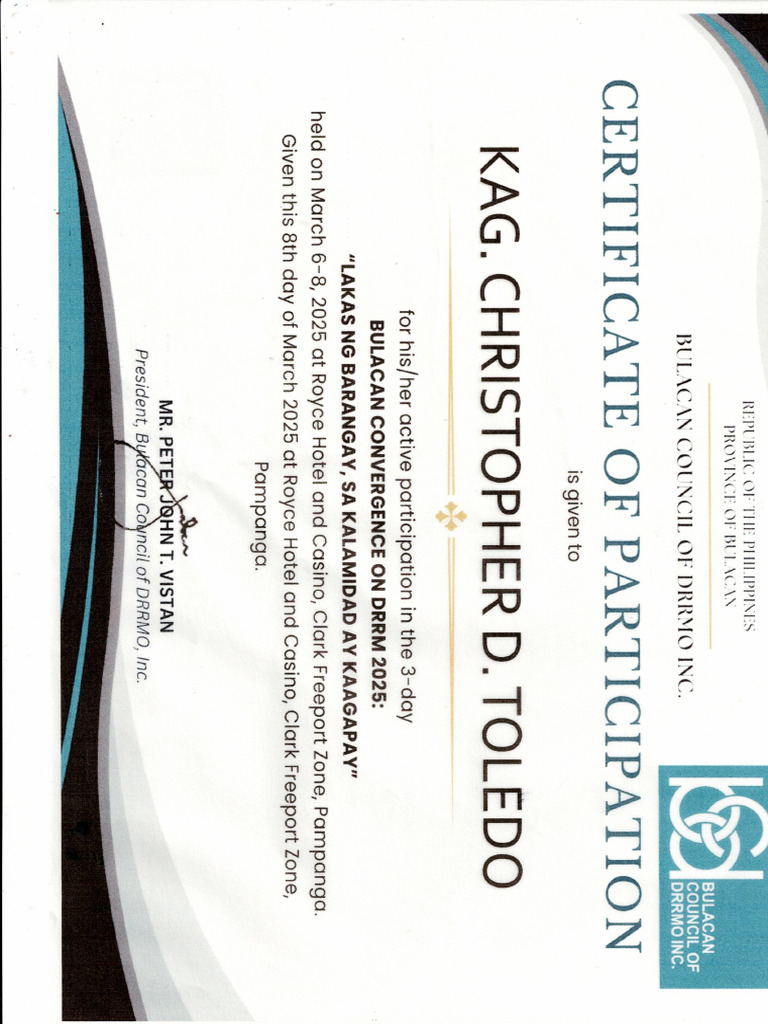 Bdrrmo Cert Seminar-Kag Chris Toledo | PDF