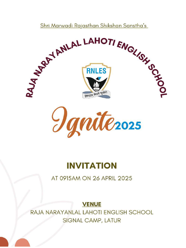 RNLES_IGNITE_2025_-_INVITATION_FOR_PARENTS | PDF