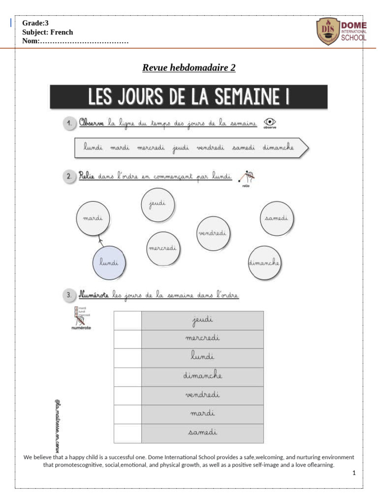 Fiche 2 Grade 3 | PDF