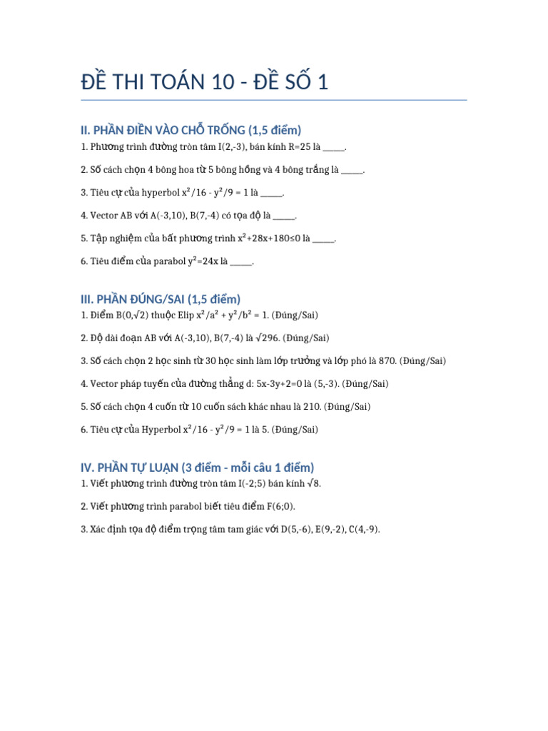 Bo 5 de Thi Toan10 Bosung Khac Tuluan | PDF