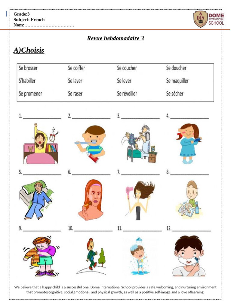 Grade 3 French Weekly Review Activities | PDF