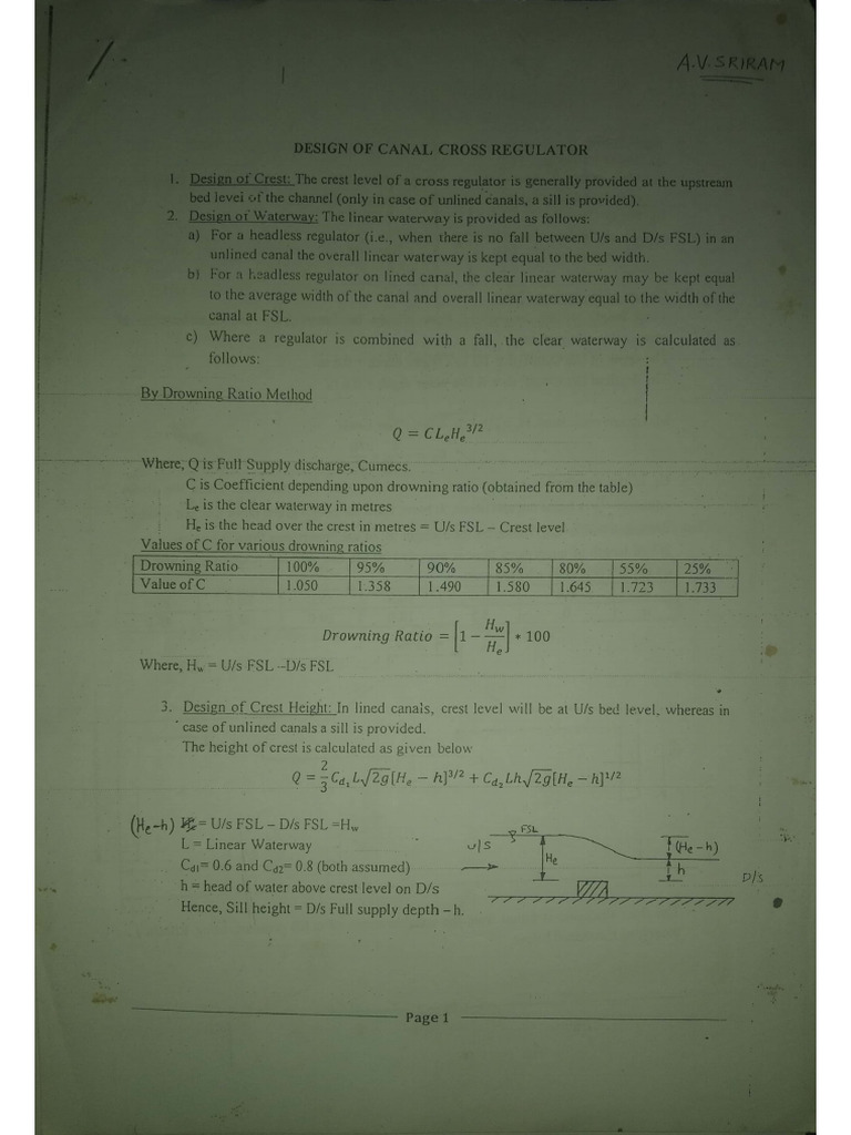 Canal Cross Regulator | PDF
