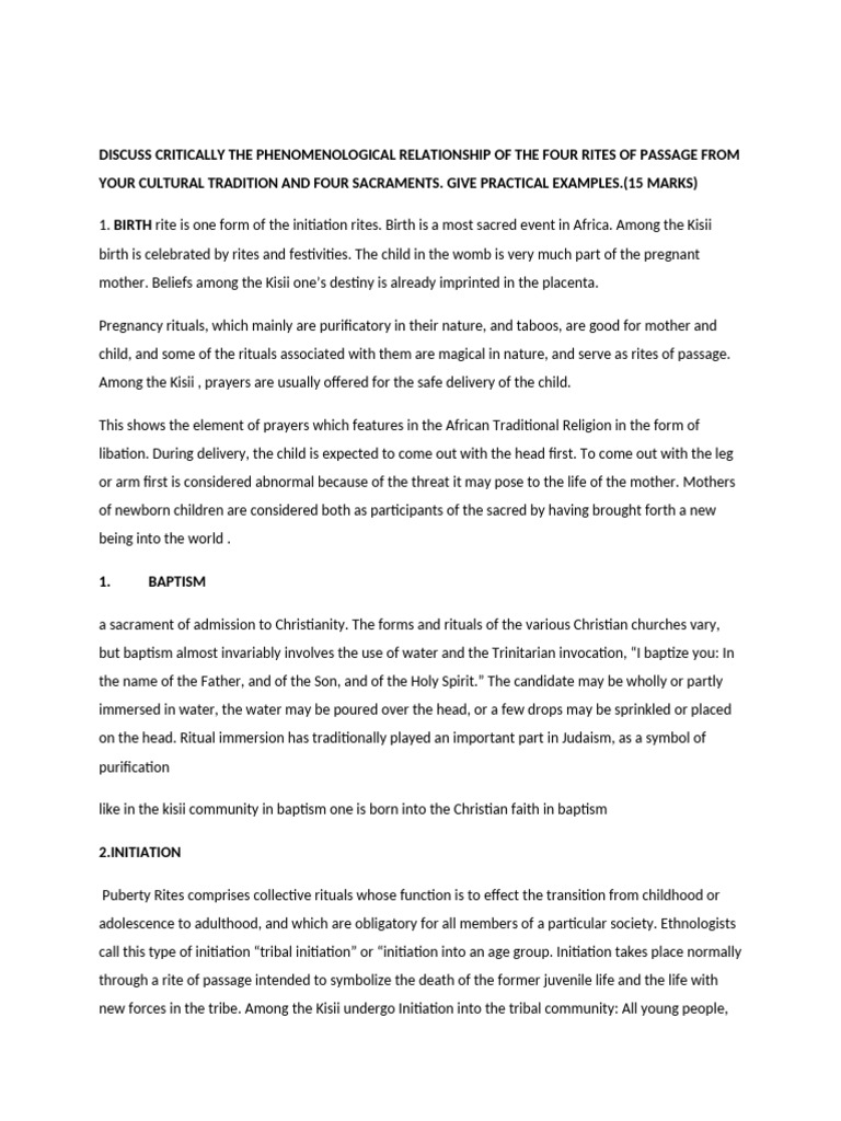 Rites of Passage and Sacraments Explained | PDF | Last Supper ...