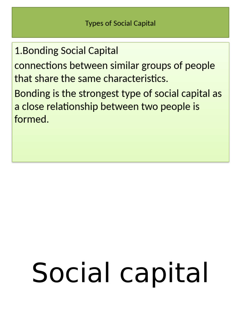 Understanding Types of Social Capital | PDF